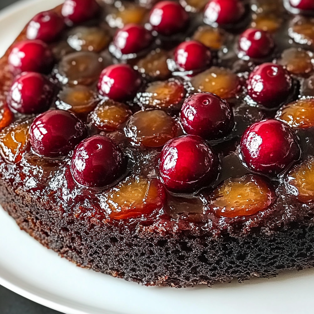 Chocolate Cherry Upside Down Cake