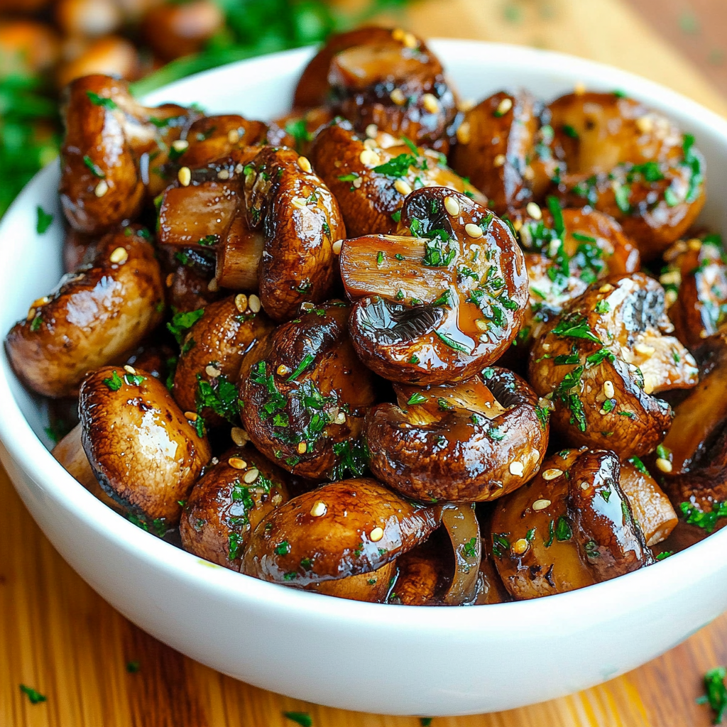 Easy Oven-Roasted Mushrooms with Soy Sauce & Honey