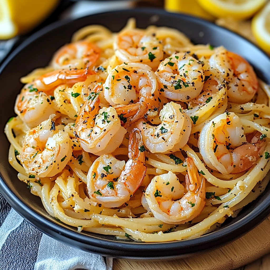 Lemon Garlic Shrimp Pasta