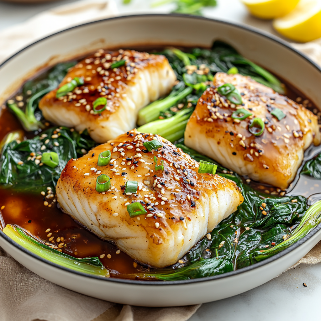 Asian-Style Keto Braised Cod with Bok Choy