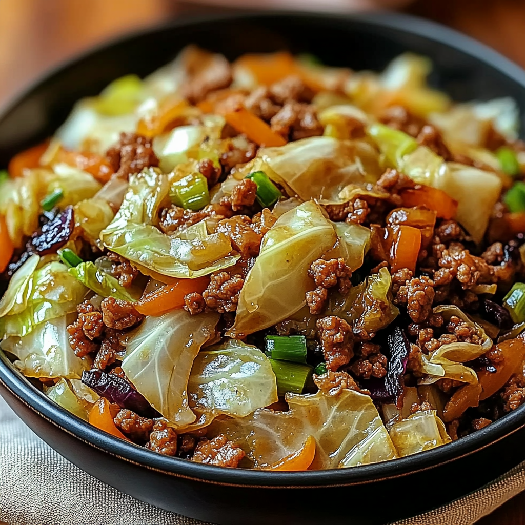 Chinese Ground Beef and Cabbage Stir-Fry