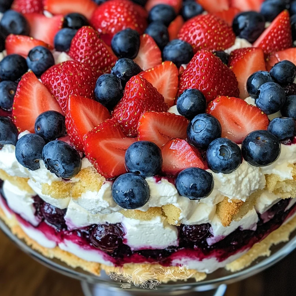 No-Bake Strawberry Blueberry Trifle