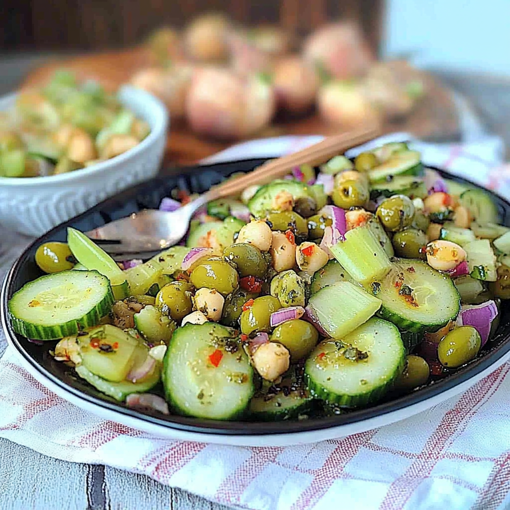 Cucumber Celery Olive Odyssey Salad