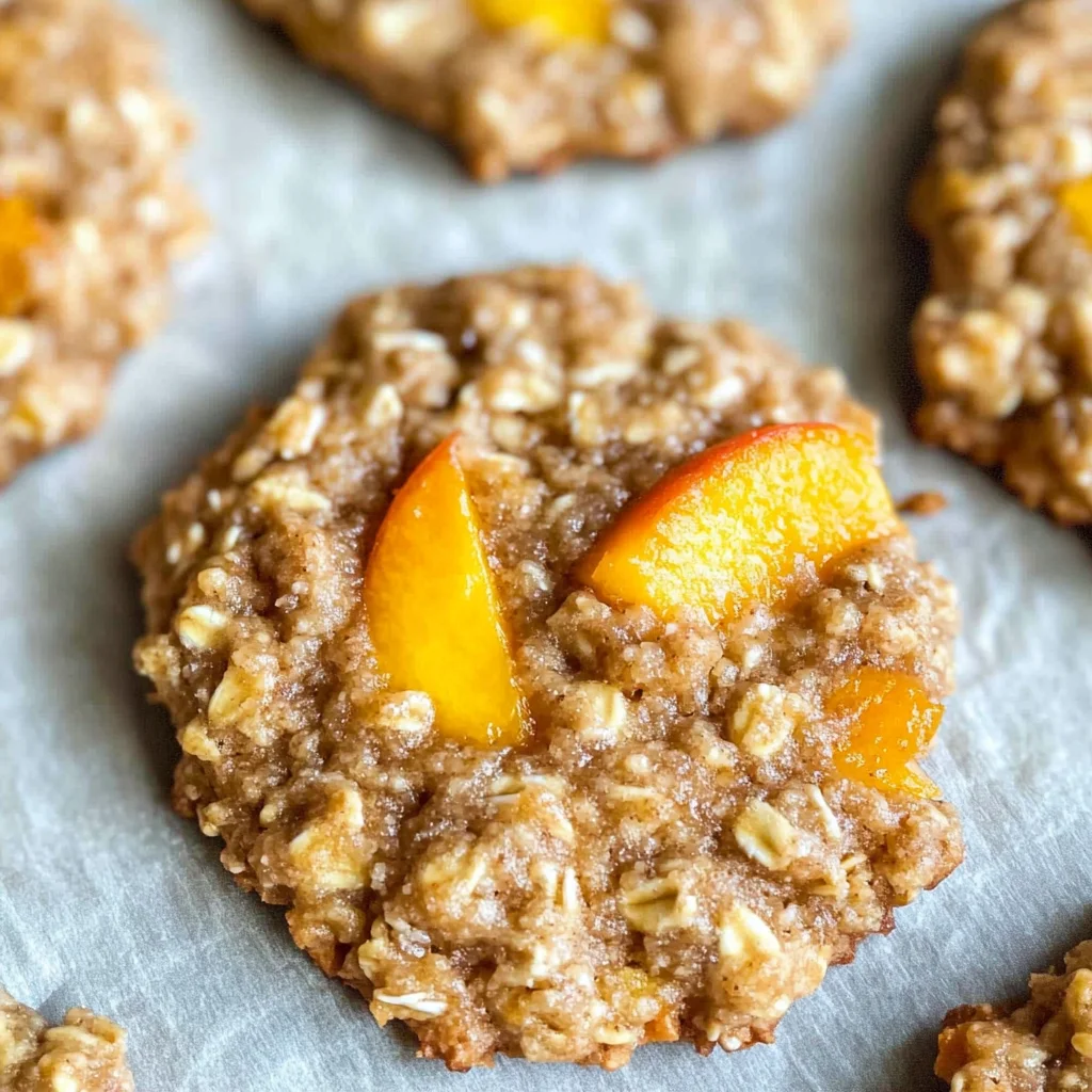 Healthy Peach Oatmeal Breakfast Cookies