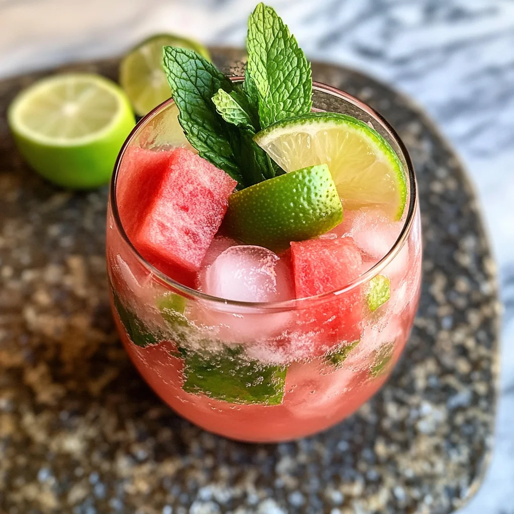 Watermelon Lime Mint Mocktails