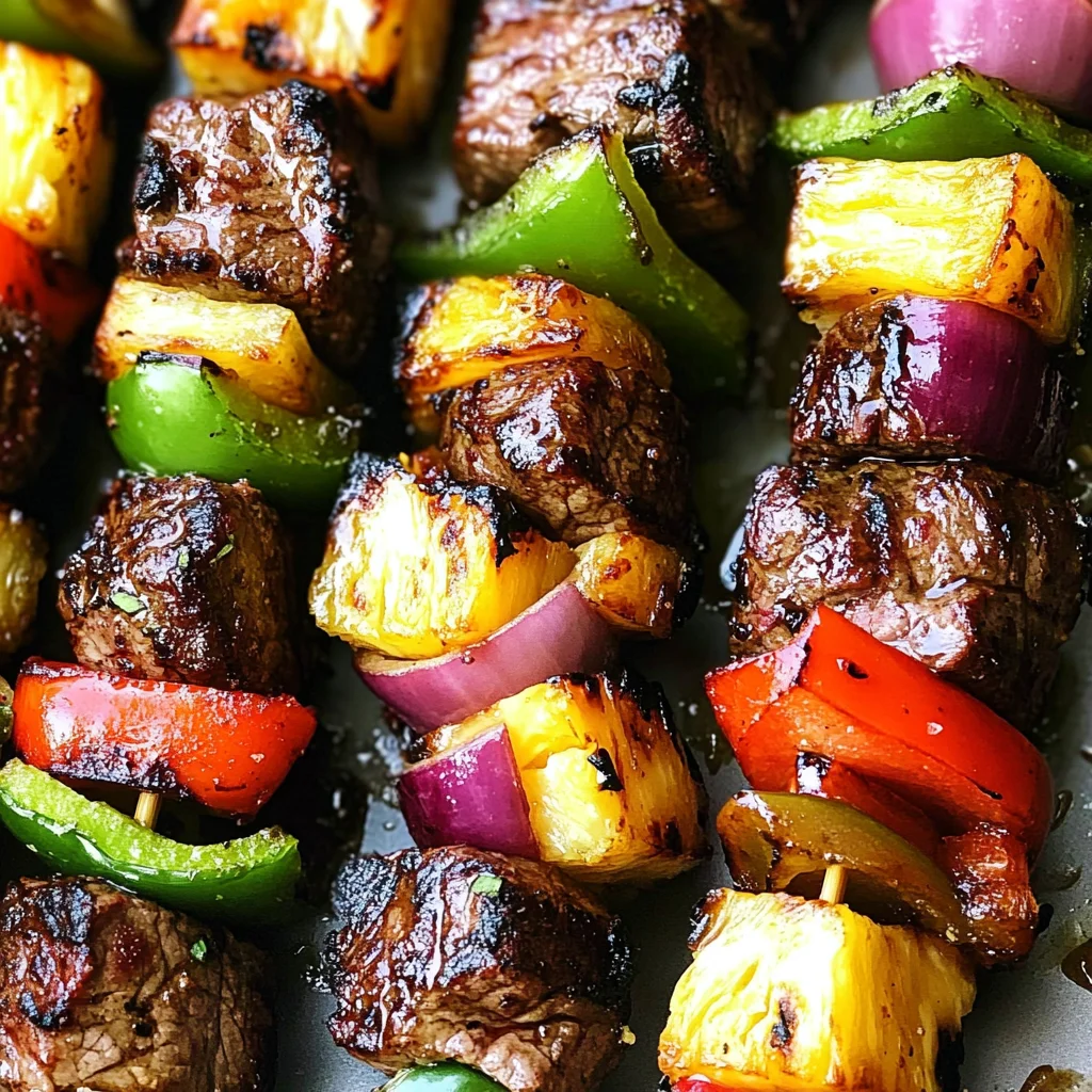 Grilled Hawaiian Steak Kabobs