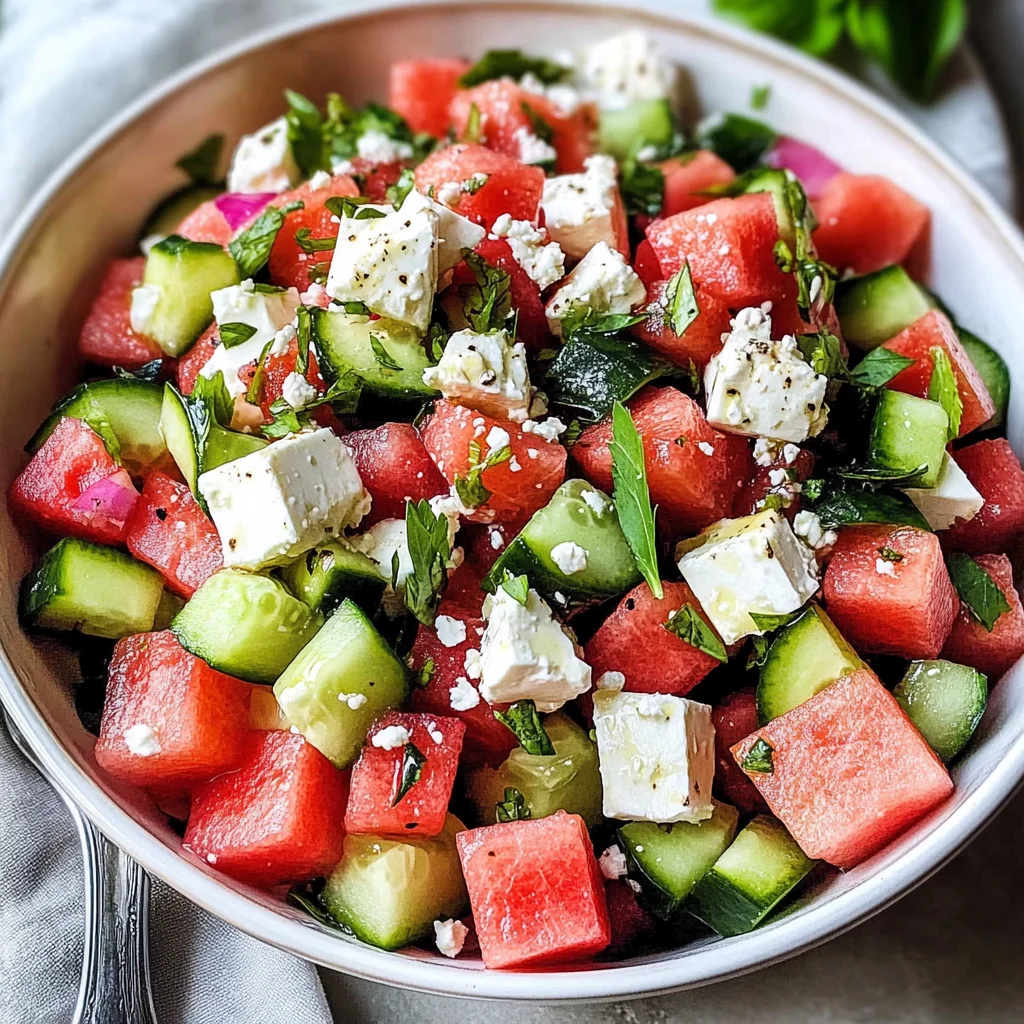 Watermelon Salad with Feta Cheese