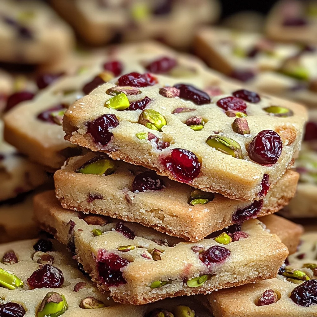 Cranberry Pistachio Shortbread Cookies