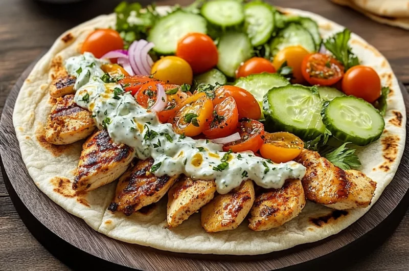 Mediterranean Chicken Gyros with Creamy Feta Tzatziki