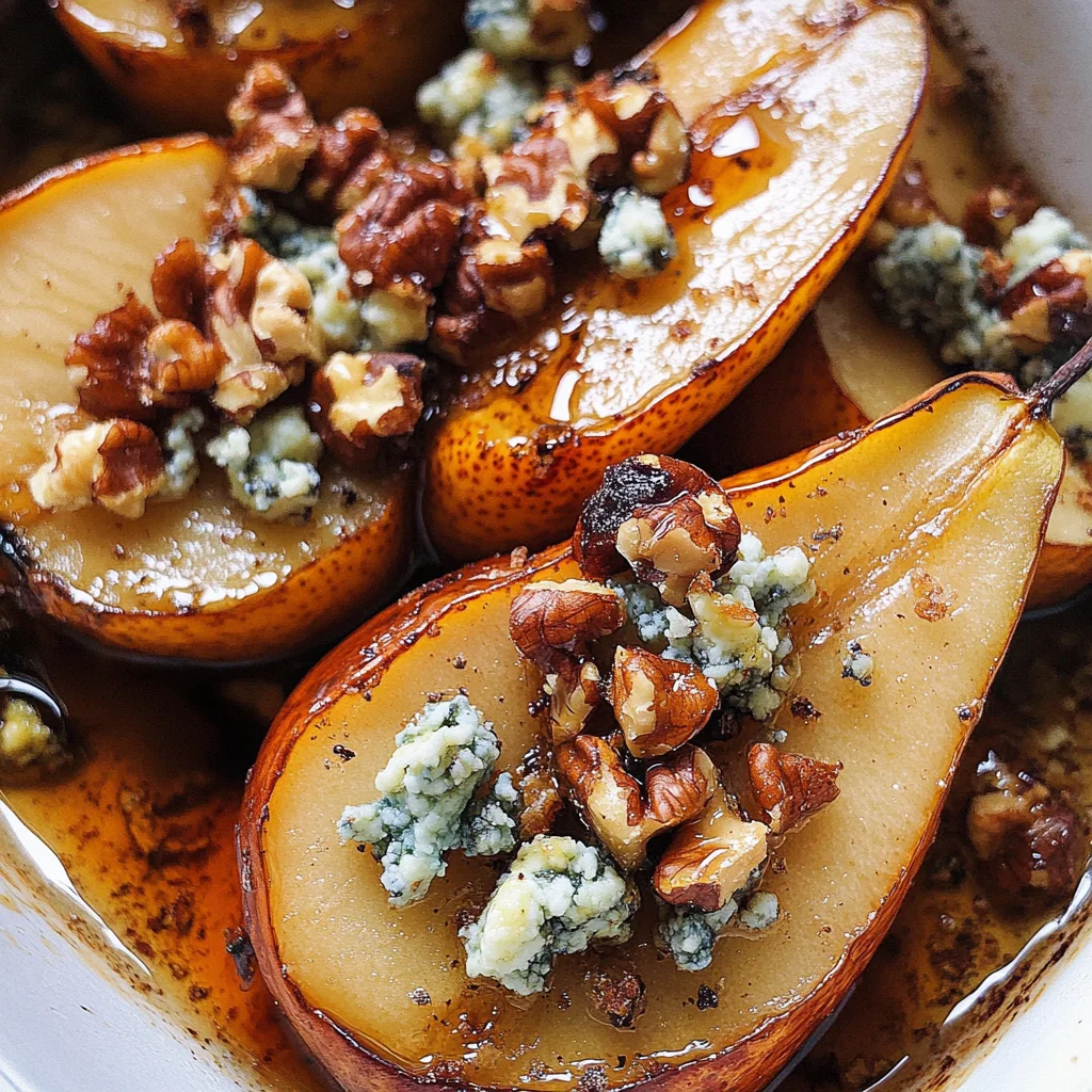 Roasted Pears with Blue Cheese, Walnuts & Honey