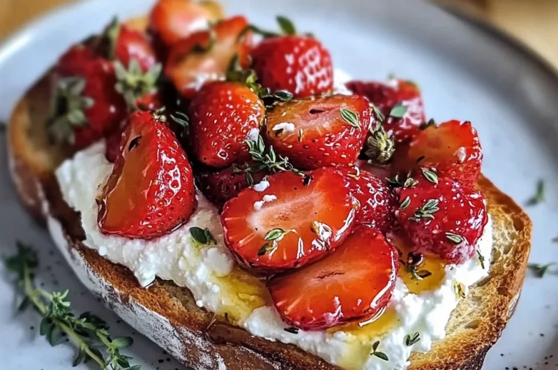 Roasted Strawberry Whipped Ricotta Toast