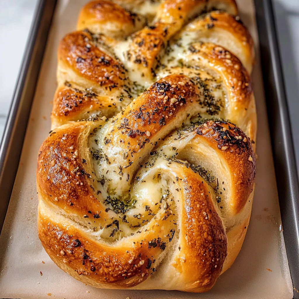 Swirled Garlic Herb And Cheese Bread