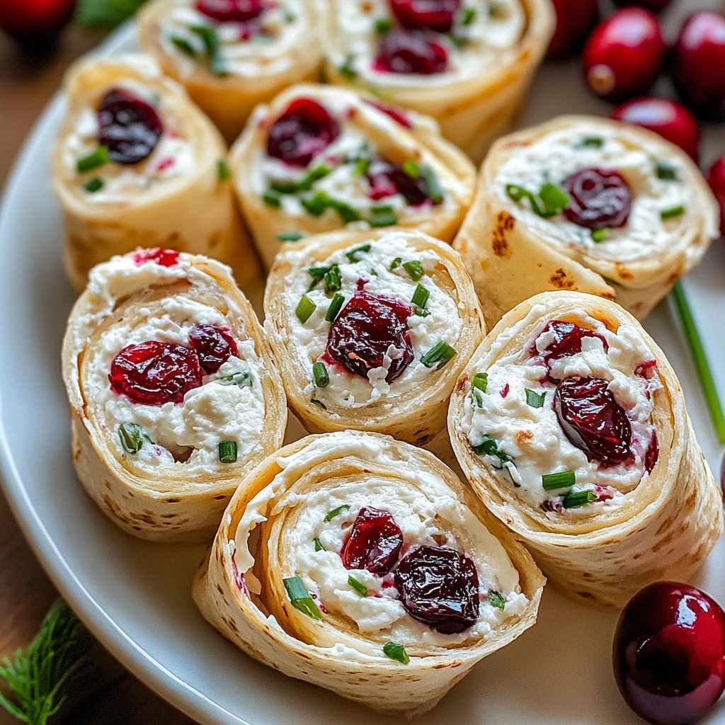 Savory Christmas Cranberry Roll Ups