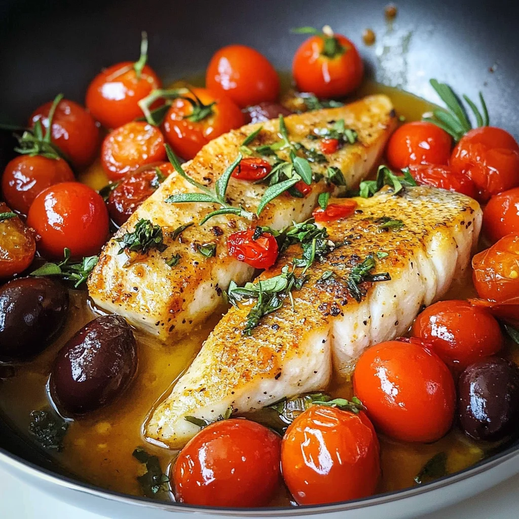 Baked Fish with Cherry Tomatoes and Olives