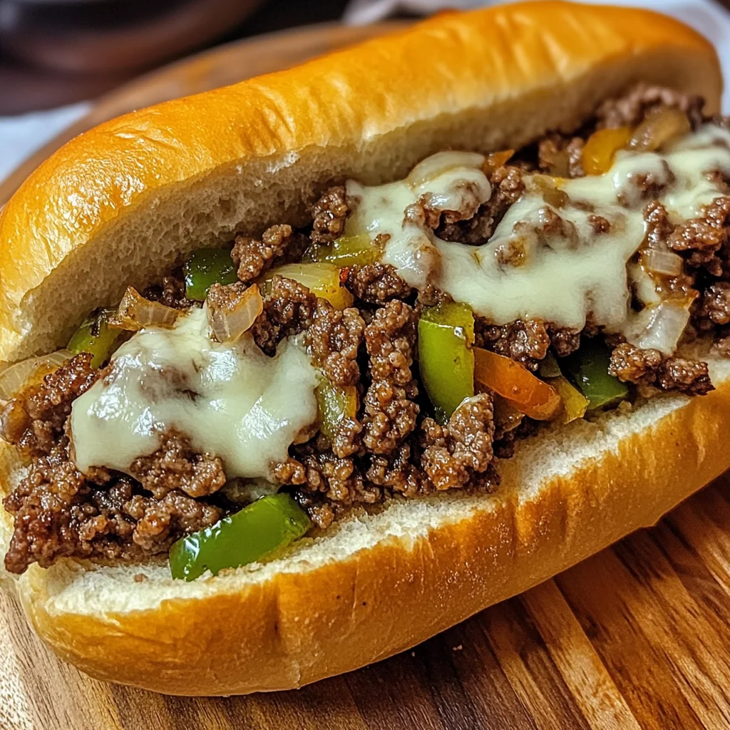 Ground Beef Philly Cheesesteaks