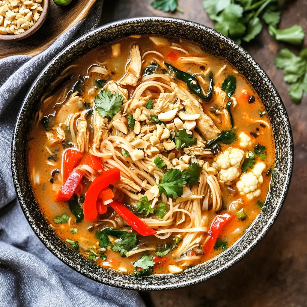 One Pot Thai Chicken Noodle Soup