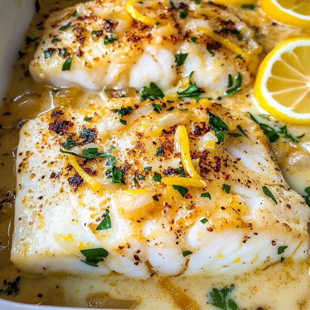 Tasty Baked Cod in Coconut Lemon Cream Sauce