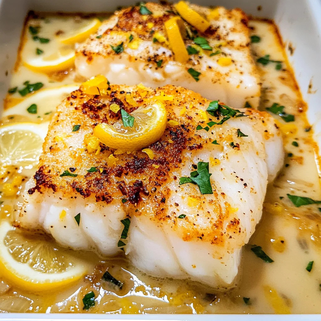 Tasty Baked Cod in Coconut Lemon Cream Sauce
