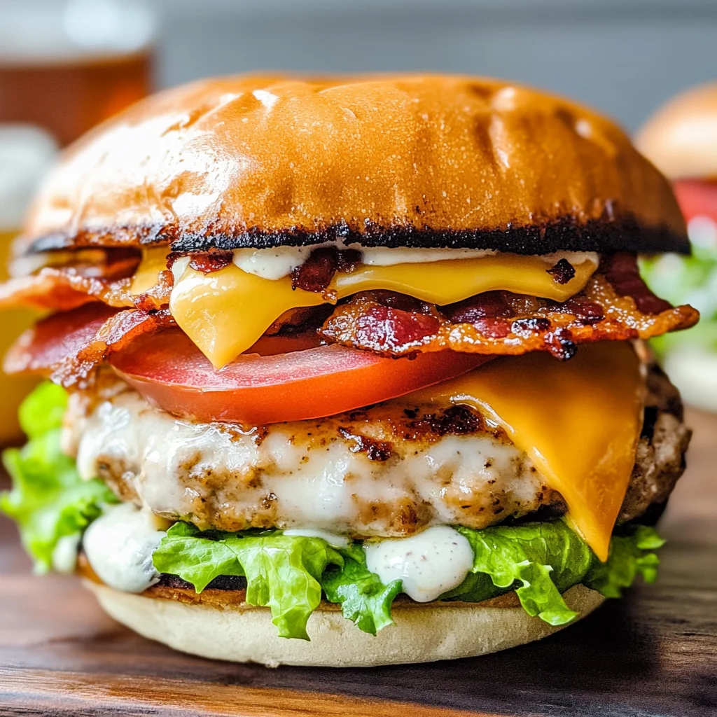Cheddar Ranch Chicken Burgers