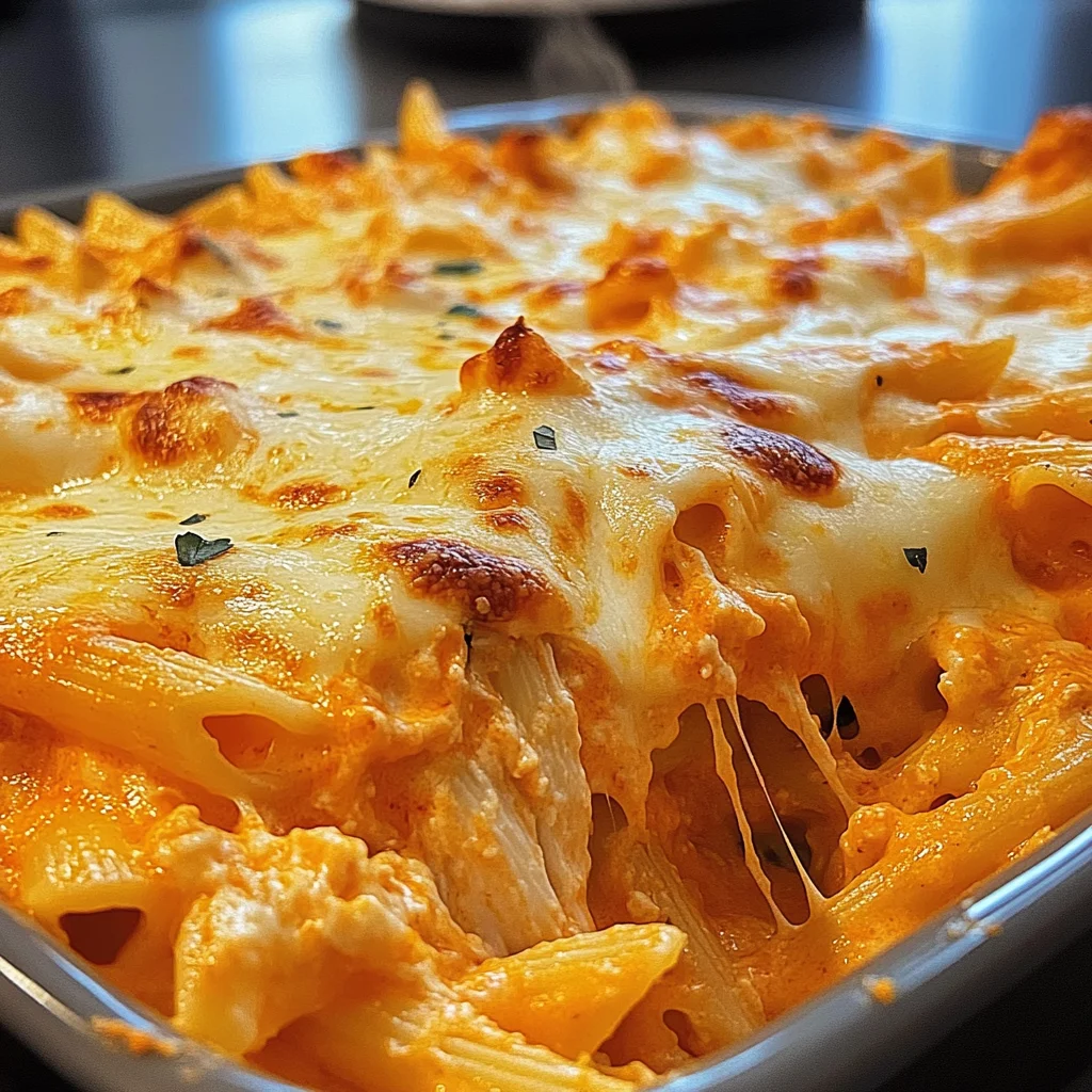 30-Minute Creamy Buffalo Chicken Pasta Bake
