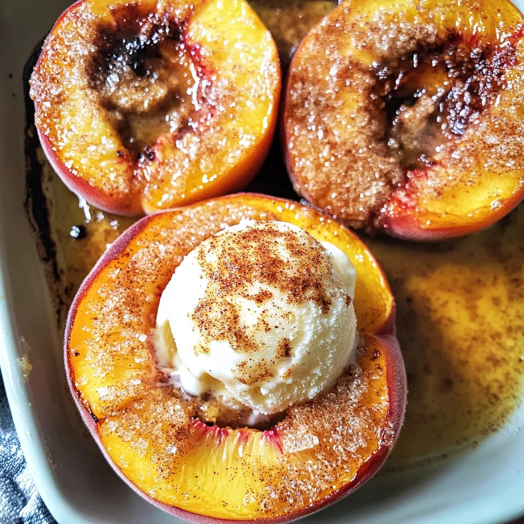 Cinnamon Sugar Baked Peaches