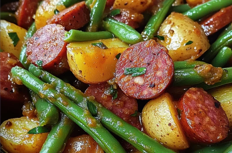 Crockpot Kielbasa and Green Beans