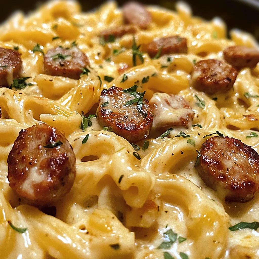 One-Pan White Cheddar Ranch Sausage Magic Pasta