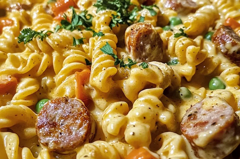 One-Pot Cheddar Ranch Chicken and Sausage Rotini