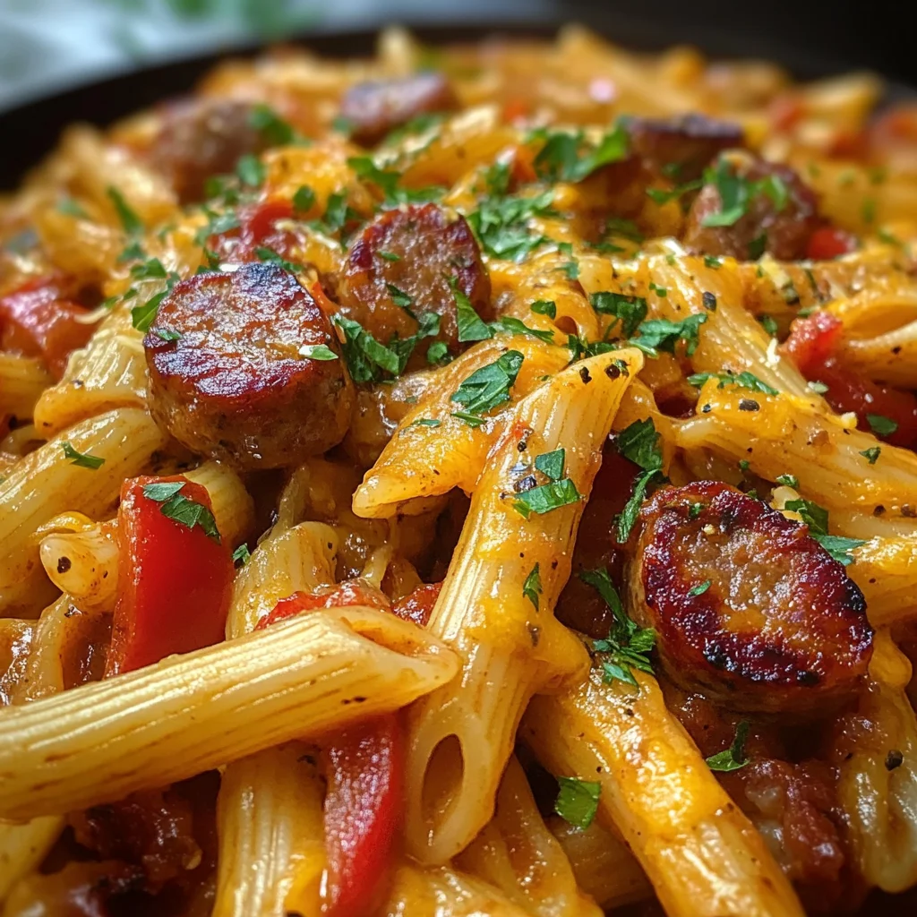 One Pan Smoky Ranch BBQ Sausage Penne